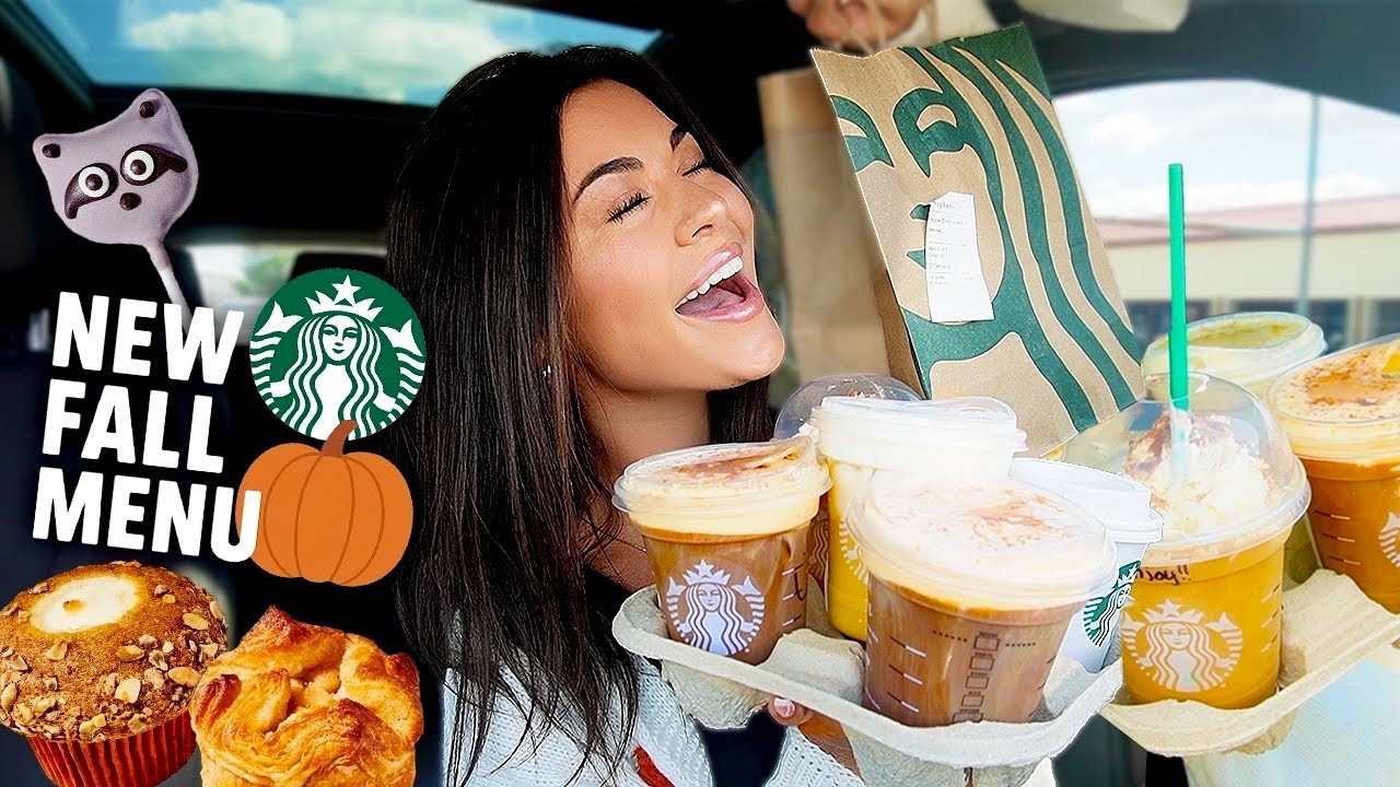 Starbucks Fall Menu Taste Test 🎃🍁 Cozy Coffee + Treats - YouTube
