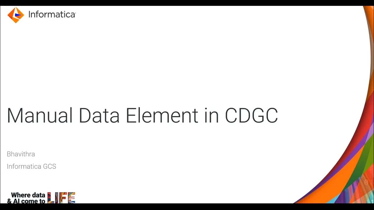 13. How to Create a Manual Data Element in CDGC - YouTube
