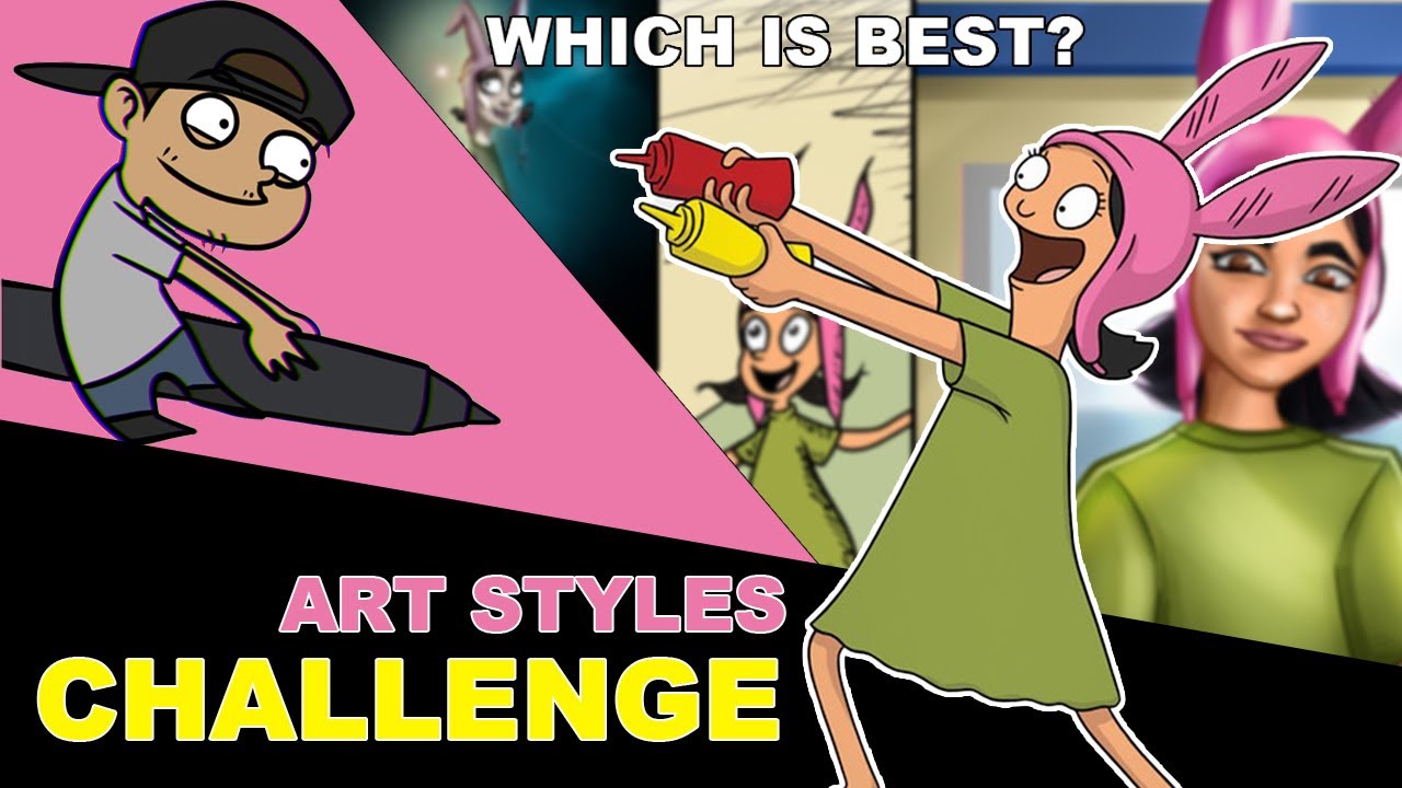 DRAWING in different STYLES 🍔 STYLE SWAP art challenge | LOUISE BELCHER ...