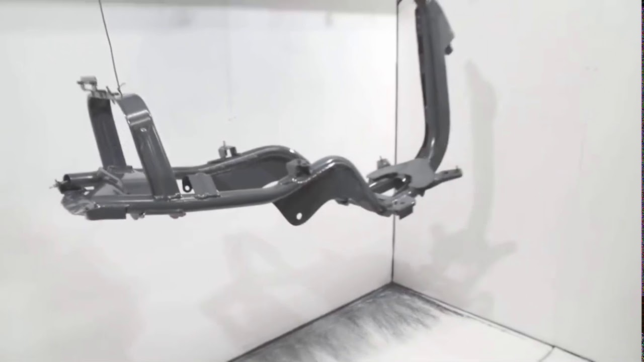 Powder coating Yamaha Jog frame - YouTube