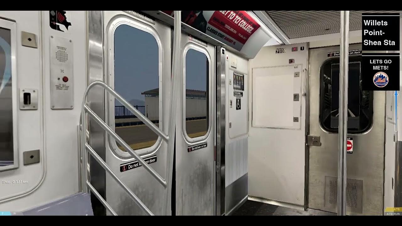 MTA openBVE R188 7 Train Departing Flushing Main Street Arriving at Met's Willets Pt and 111 St ...