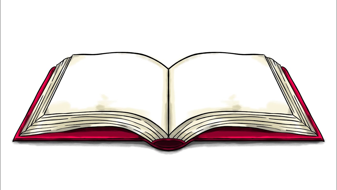 How to Draw A REALISTIC OPEN BOOK | Drawing and Coloring Tutorial - YouTube