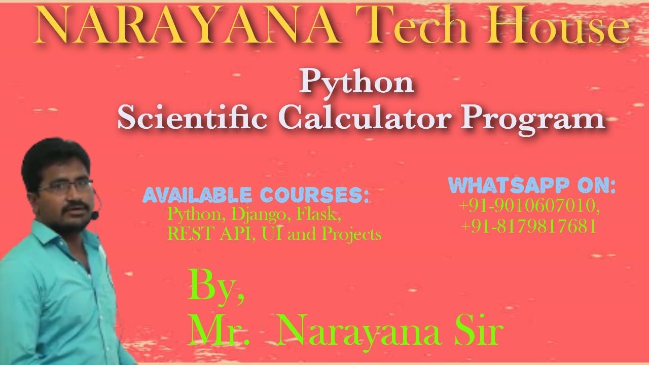 Python - Scientific Calculator Program || By Narayana Sir || 9010607010 || 8179817681 - YouTube
