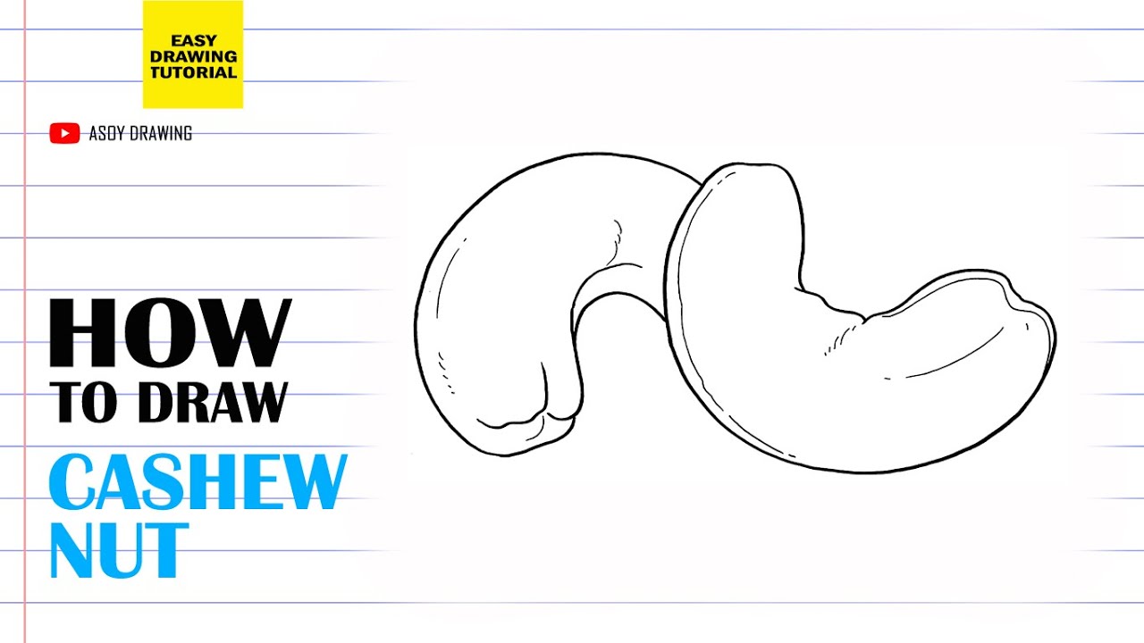 How to draw Cashew Nut Easy - YouTube