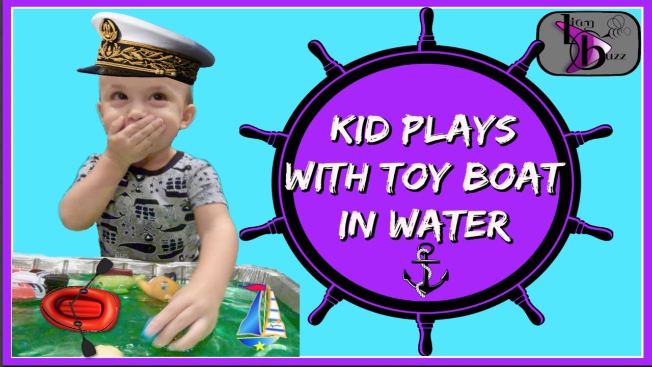 Kid playing with Toy boat in water having fun + Toy review - YouTube