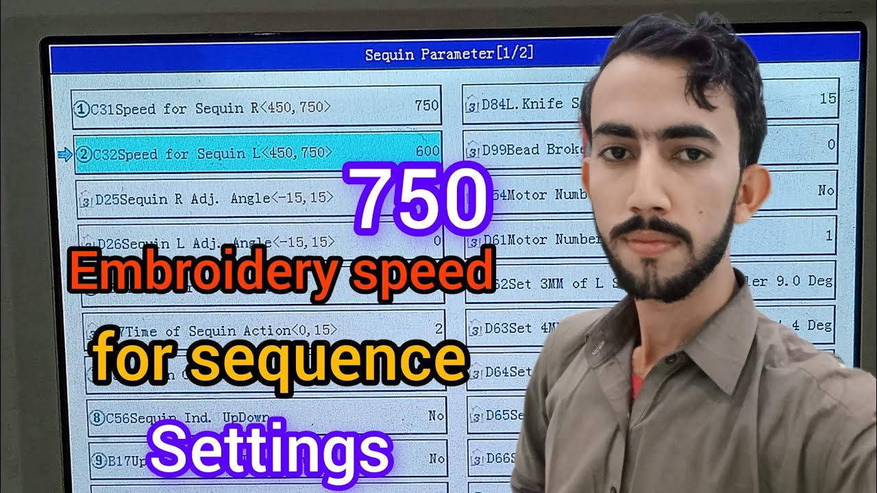 Embroidery Machine Speed for sequence settings | Sequence Needle ...