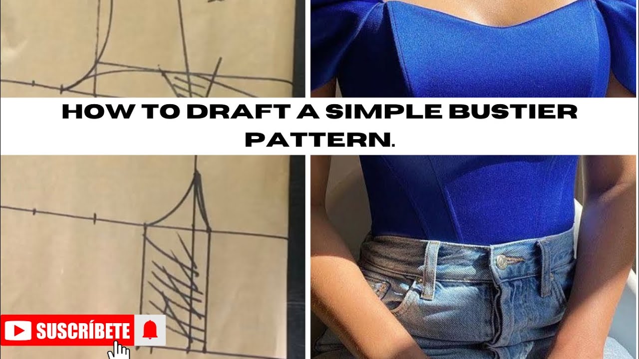How to draft a simple bustier pattern. - YouTube