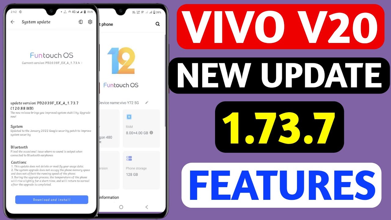 Vivo V20 (2020) New Update | Vivo V20 Funtouch OS 12 Update| Vivo V20 ...
