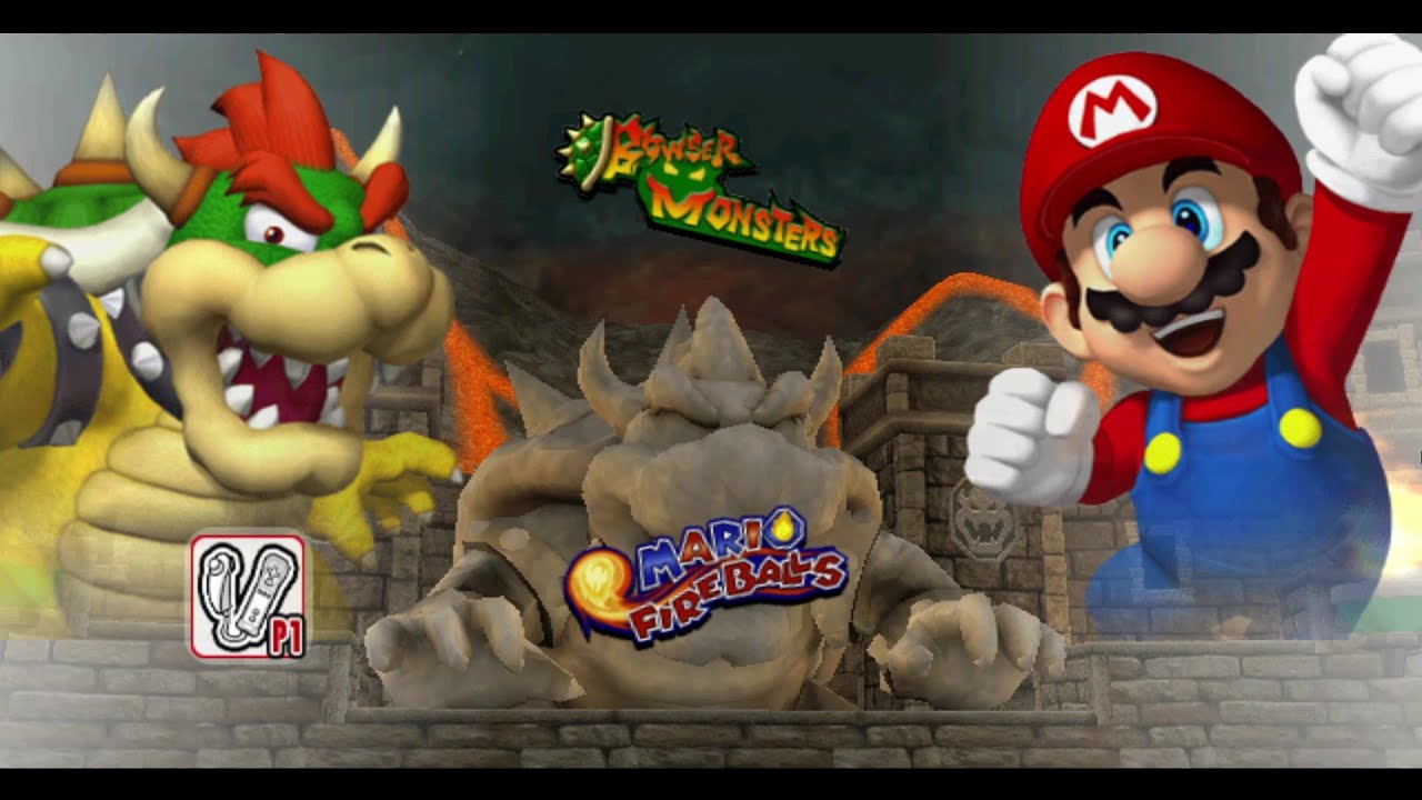 Mario Super Sluggers Bowser Monsters vs Mario Fireballs in Bowser's ...