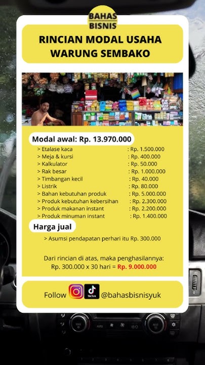 Rincian modal usaha warung sembako/madura - YouTube
