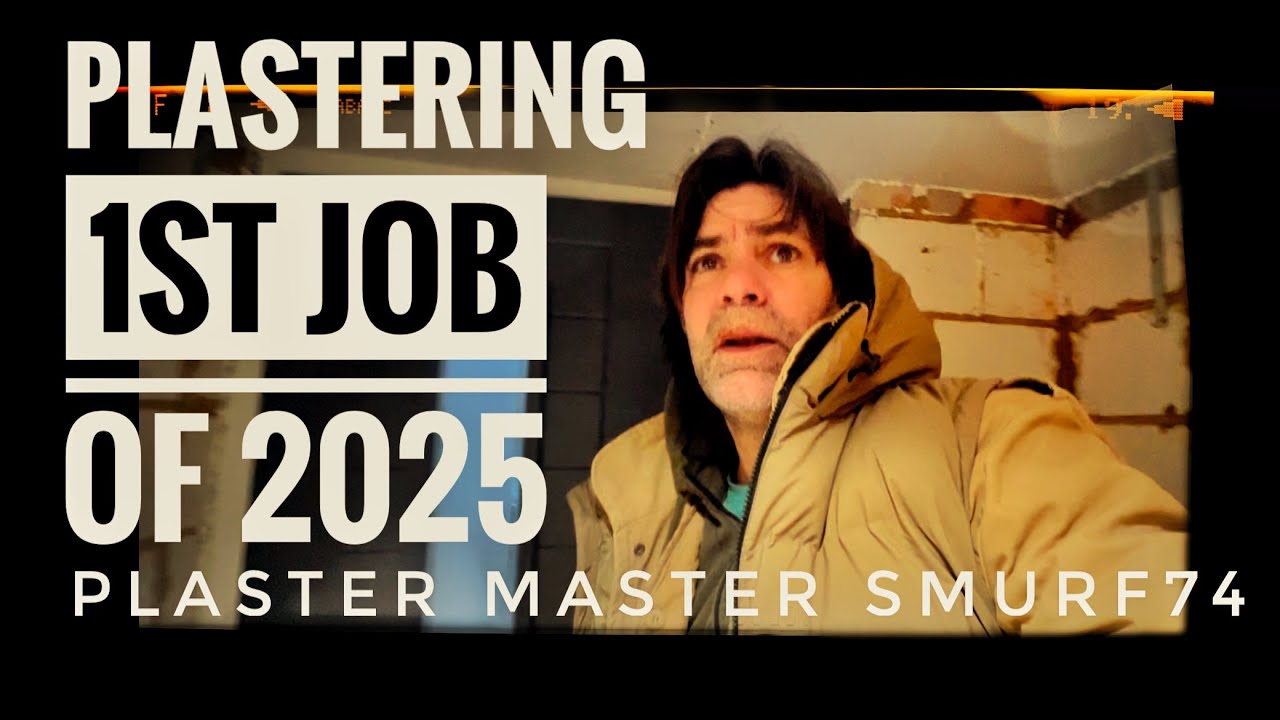 PLASTERING, 1st JOB OF 2025 Plastering for beginners DIY how to plaster ...