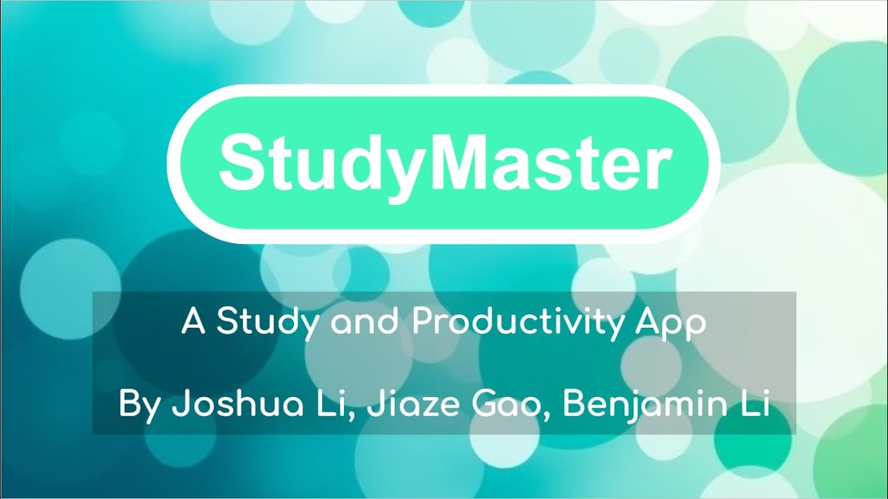 Congressional App Challenge: StudyMaster - YouTube