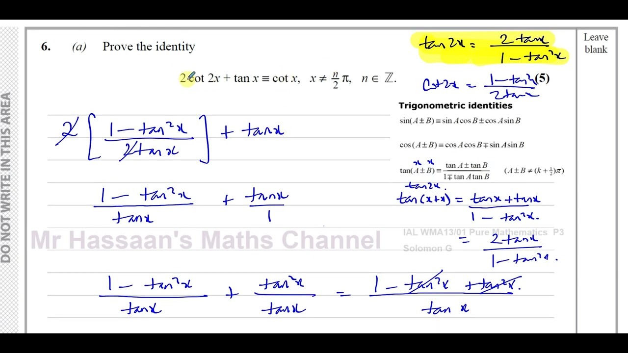 [15] A2 (IAL) Pure Mathematics (P3)-Solomon Paper J Q6 Trigonometric ...