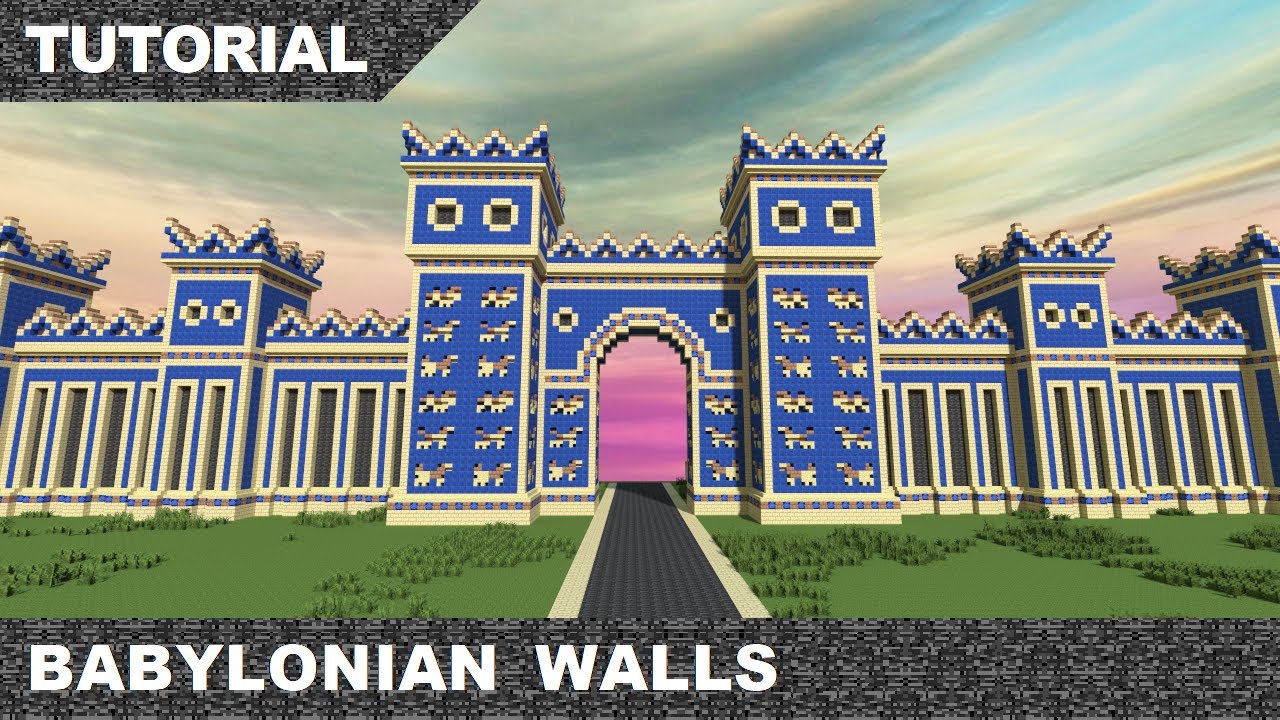 Minecraft Babylonian Walls & Ishtar Gate Tutorial & Download - YouTube