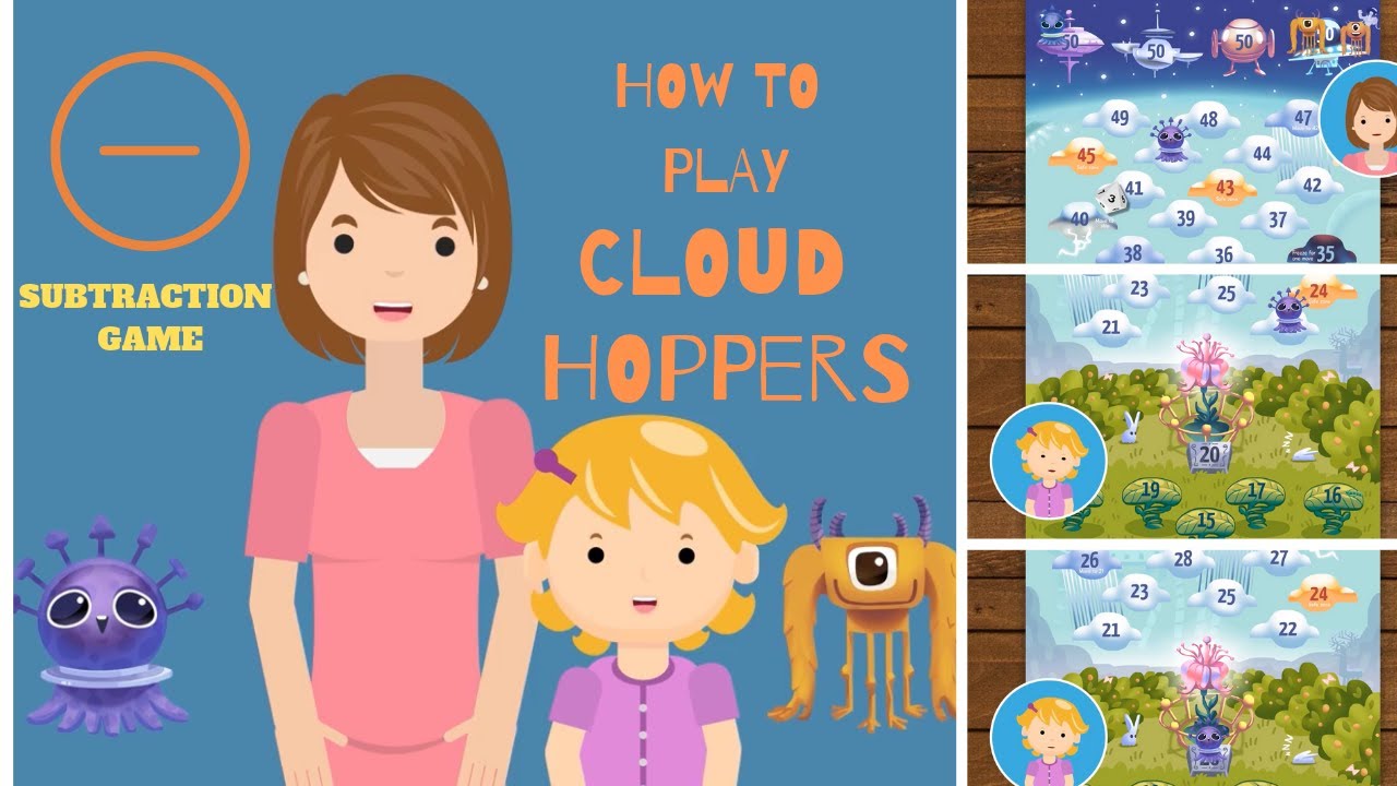CLOUD HOPPERS|ALIEN SUBTRACTION GAME|HOLIDAYGIFT|LOGIC ROOTS - YouTube