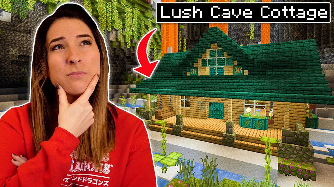 Building a LUSH CAVE cottage in Minecraft - YouTube