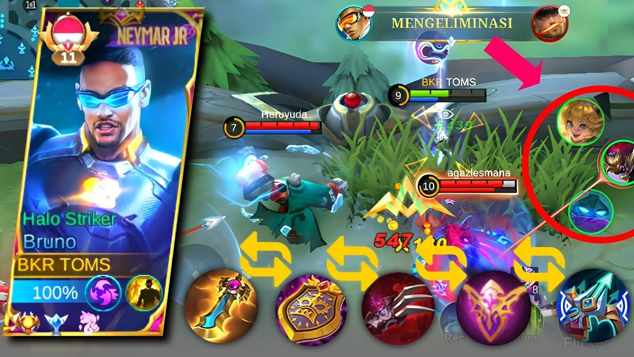 BRUNO BANTAI CLINT DI TEROR JOY HANZO ! BUILD BRUNO PALING SAKIT 2023 ...