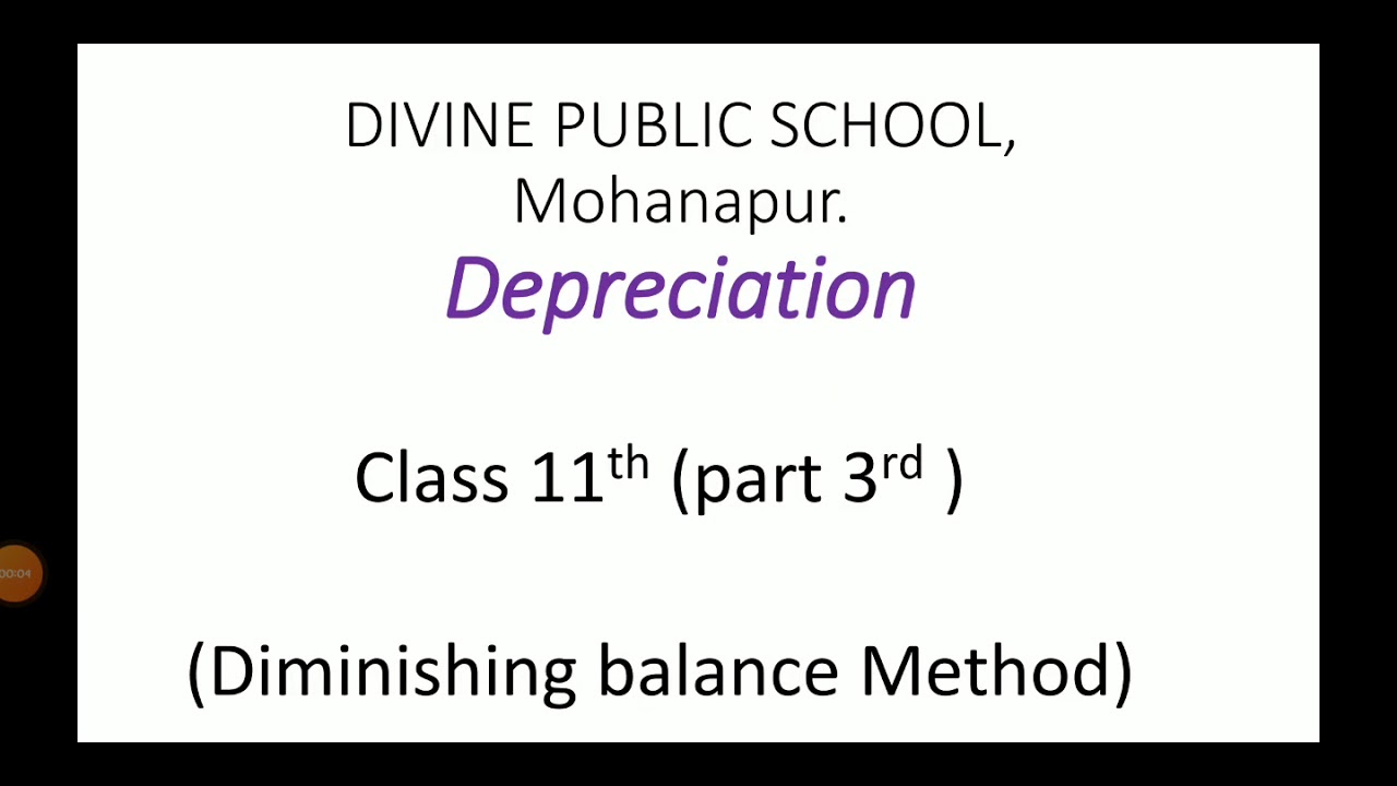 Depreciation class 11th Accountancy (diminishing balance method) - YouTube