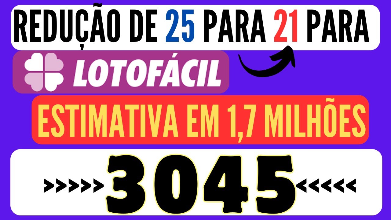 LOTOFÁCIL 3045 | REDUÇÃO DE 25 PARA 21 DEZENAS - YouTube