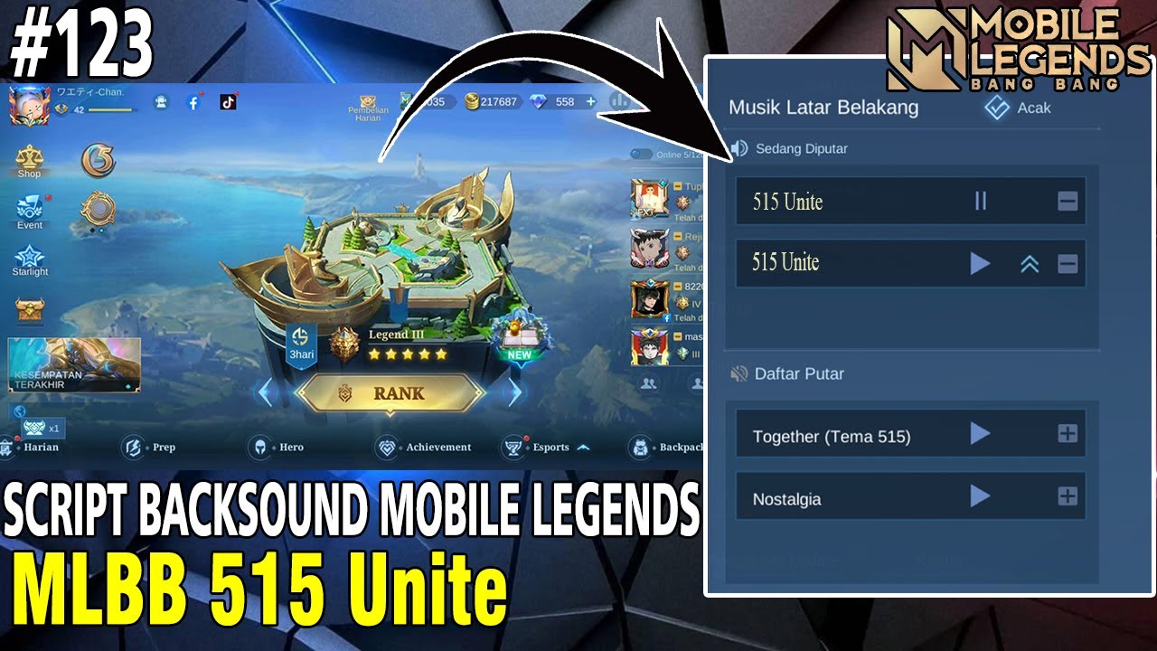UPDATE!! [MLBB 515 Unite] BACKSOUND MOBILE LEGENDS - YouTube