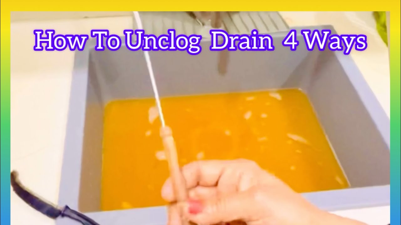 How To Unclog Drain 4 Ways || SECRET Plumber Trick: Unclog Drain in ...