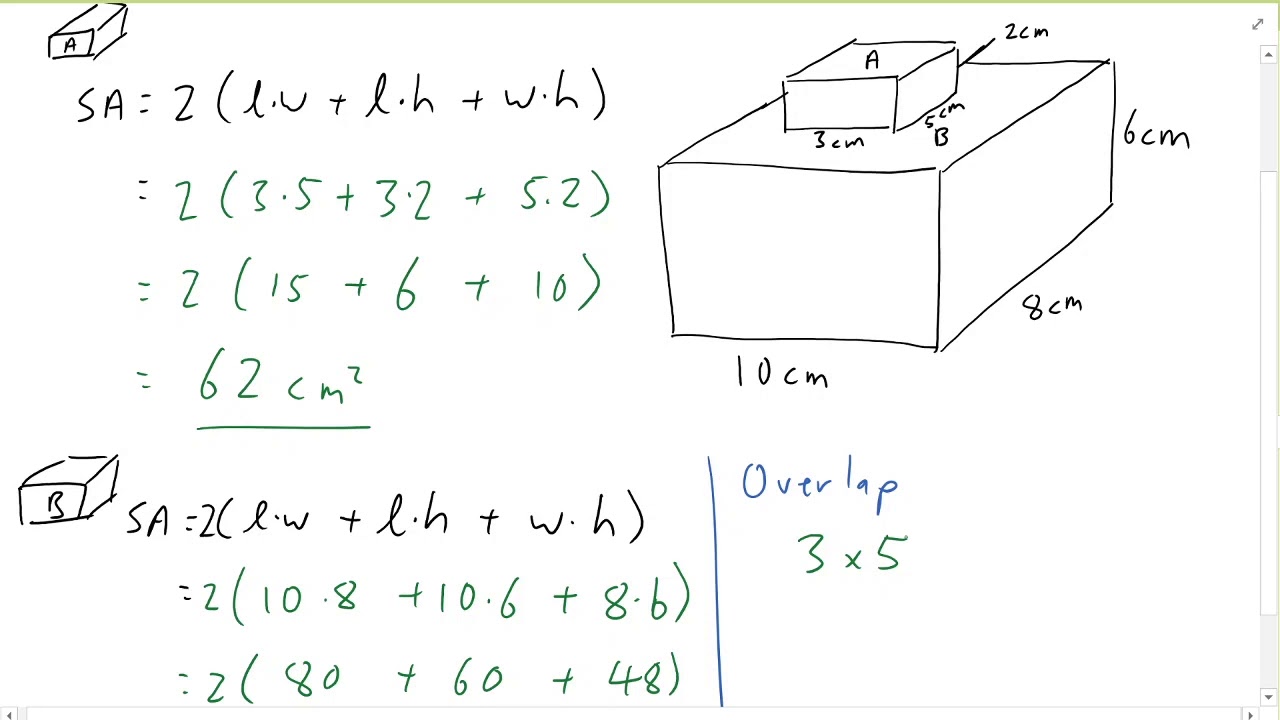 Math 89 - 7.3 - SA of Composite Objects - YouTube