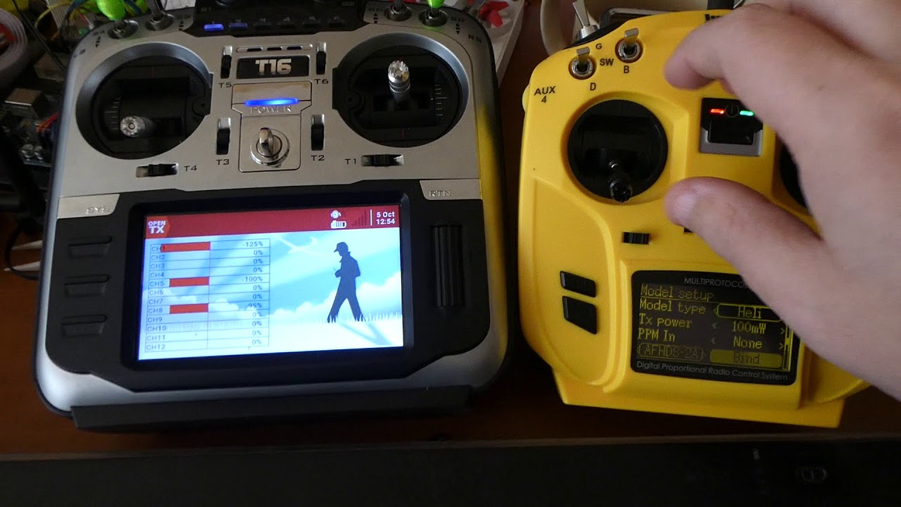 OpenTX Multi protocol module trainer input - YouTube