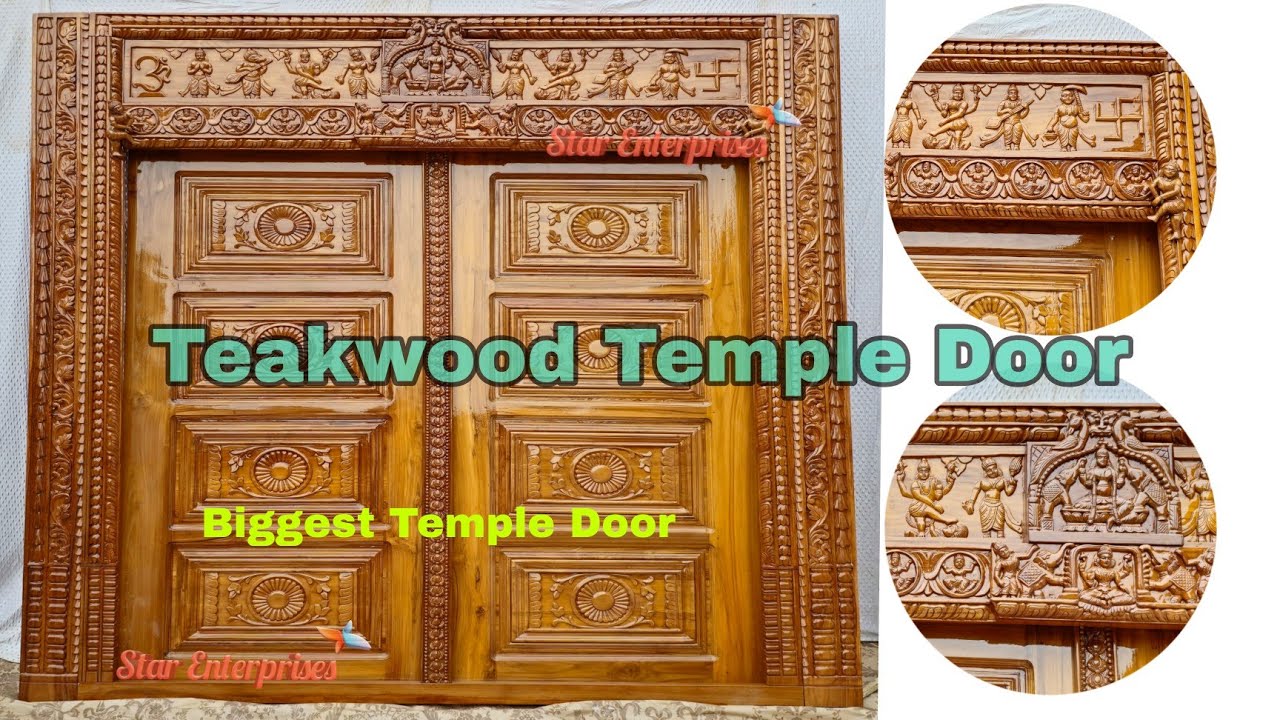 Teakwood Biggest Temple Door Ever | अद्भुत Maharaja Temples Door ...