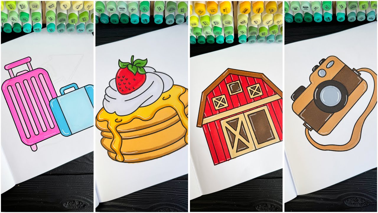 Satisfying and relaxing Coloring book with ASMR markers - YouTube
