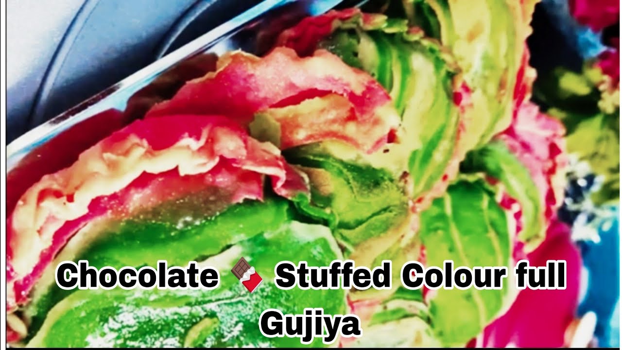 "Holi Special Chocolate Gujiya 🌈 | Colorful & Crispy Gujiya Recipe ...