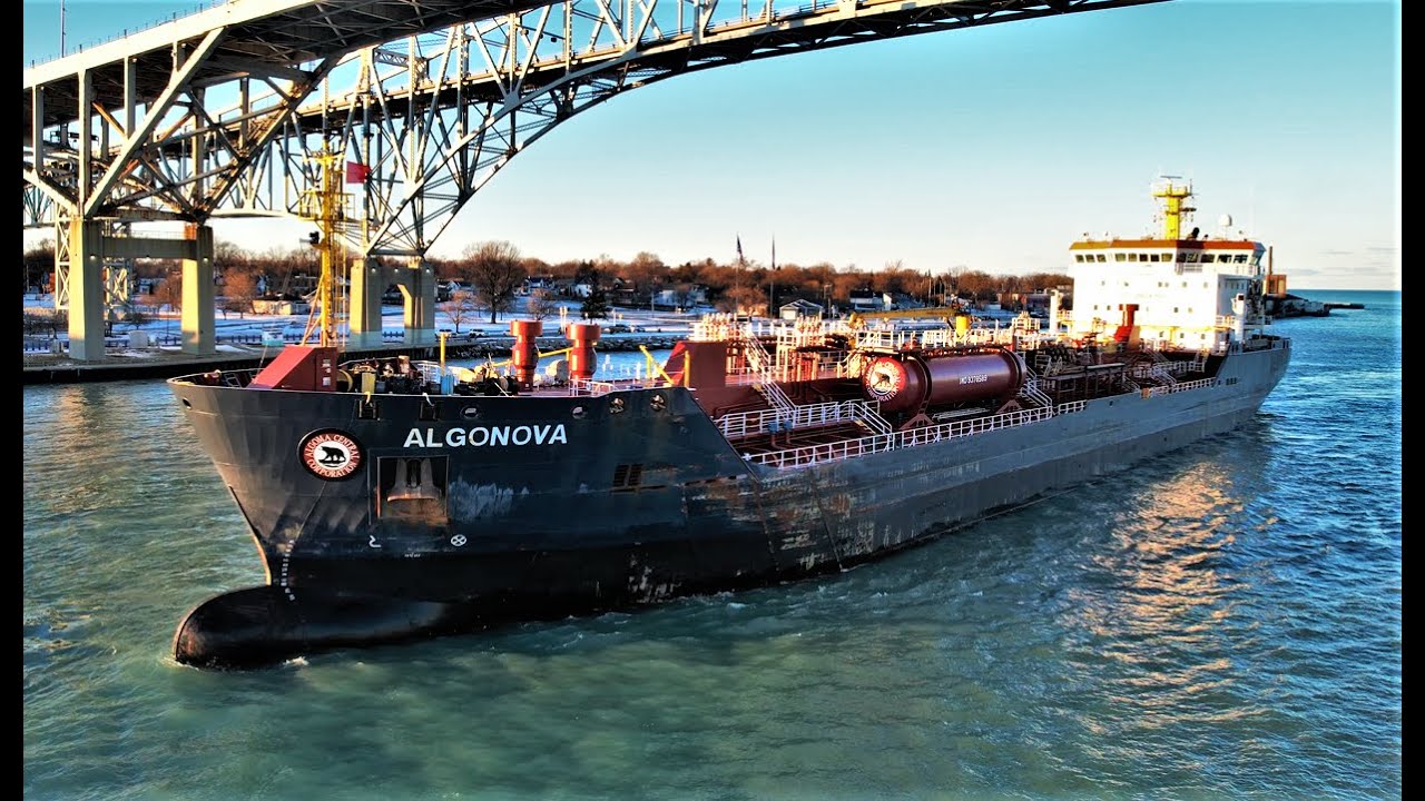 ALGONOVA - Downbound Port Huron, Michigan 1-14-2023 - YouTube