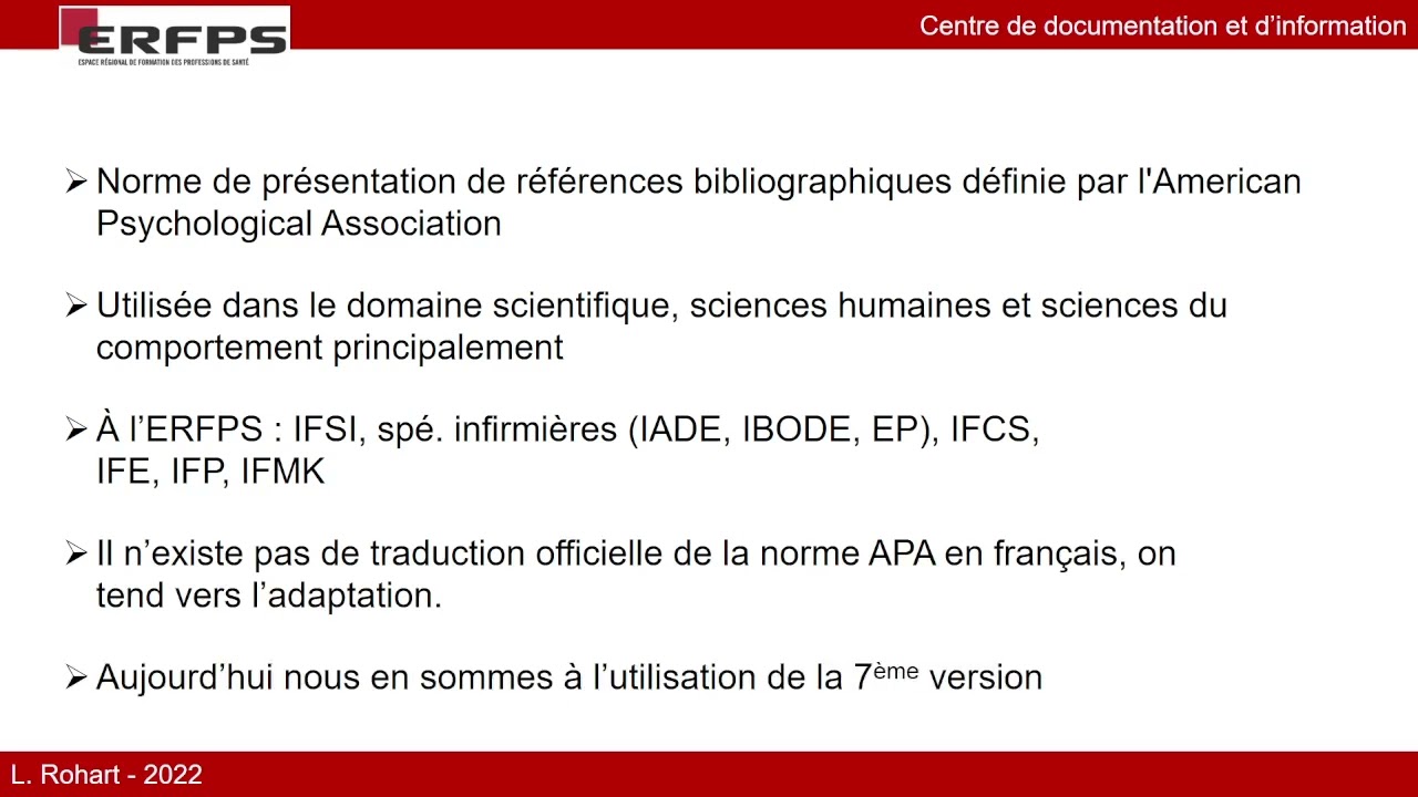APA - 1 - Présentation de la norme APA - YouTube