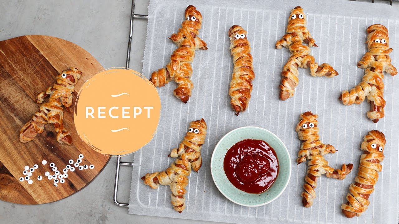 Knakworst mummies | Een grappige & griezelige Halloween snack - YouTube