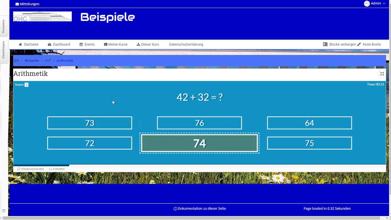 Moodle: H5P - Arithmetic Quiz - YouTube