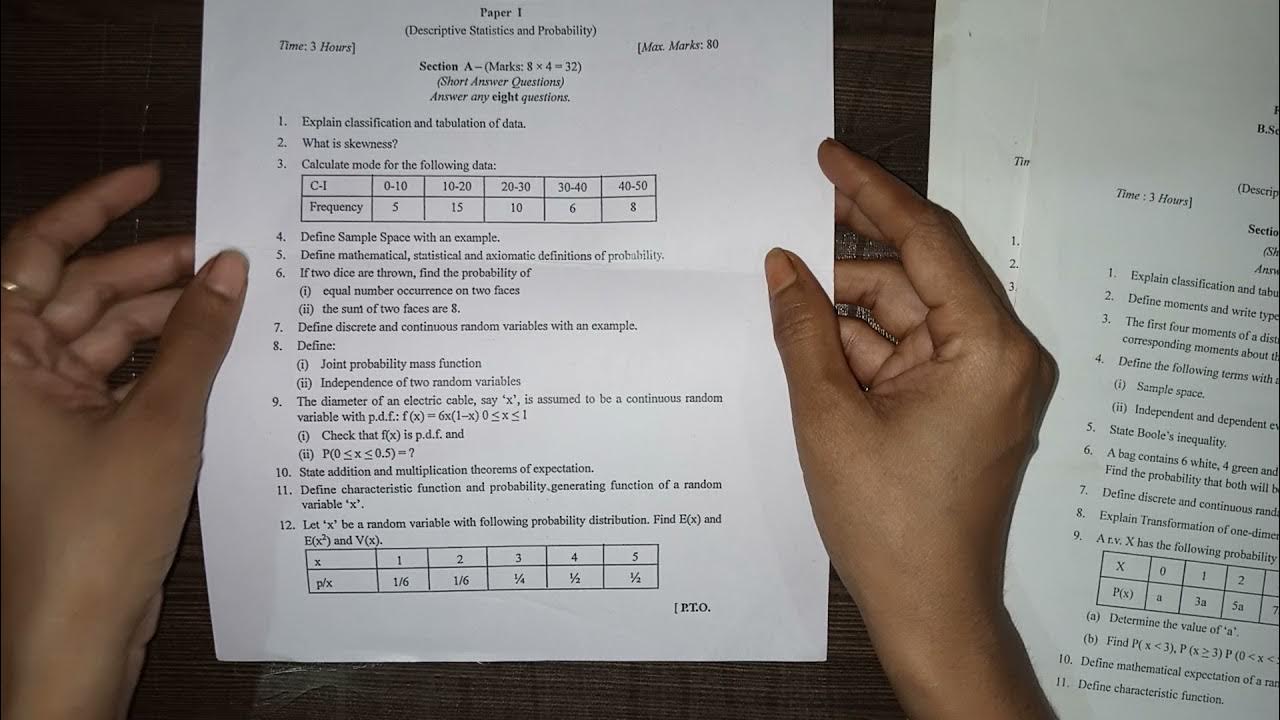 Previous Question papers // semester 1 // statistics // kakatiya ...