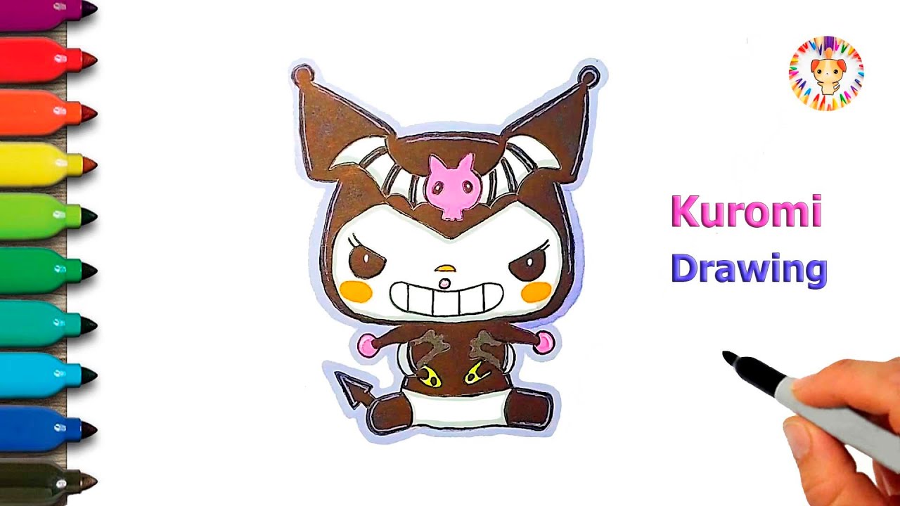 How to draw Kuromi 🖤 Kuromi drawing easy step by step | Onegai My ...