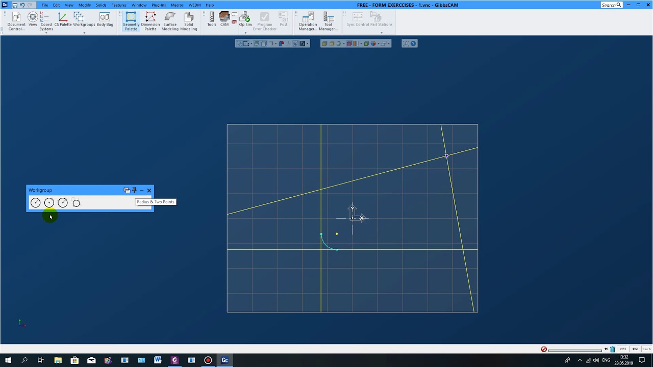 FREE - FORM EXERCCISES - 1 GibbsCAM training tutorial, Geometry ...