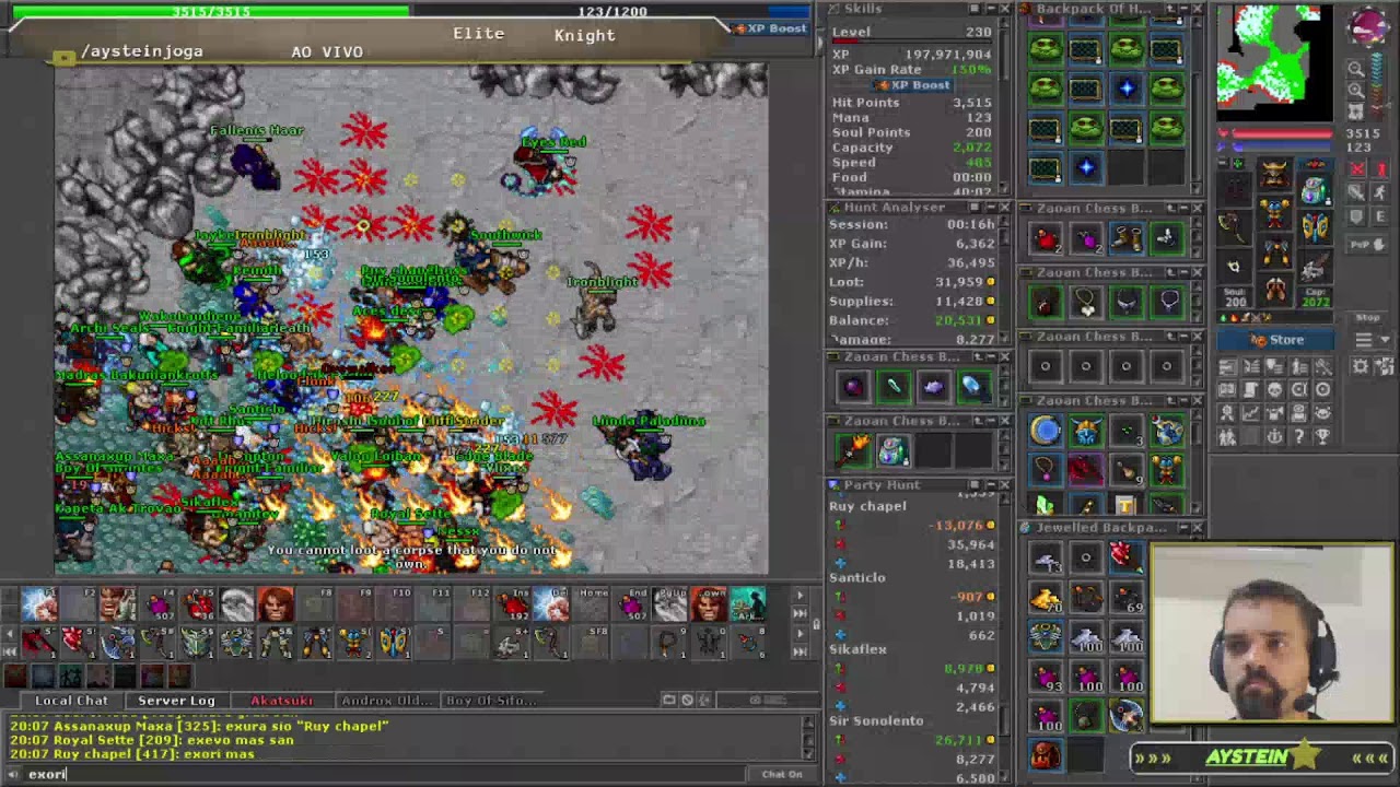 tibia elite knight 200 + aystein WARZONE profit? - YouTube