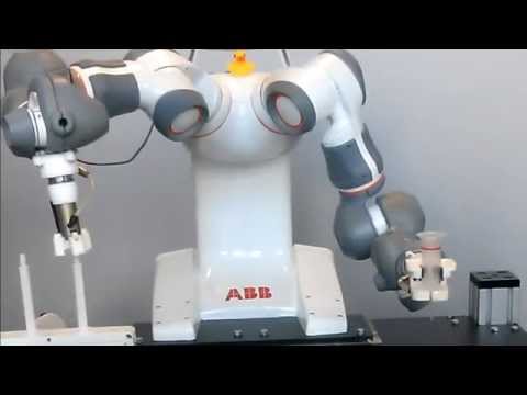 Compliant peg-in-hole with ABB dual-arm robot - YouTube
