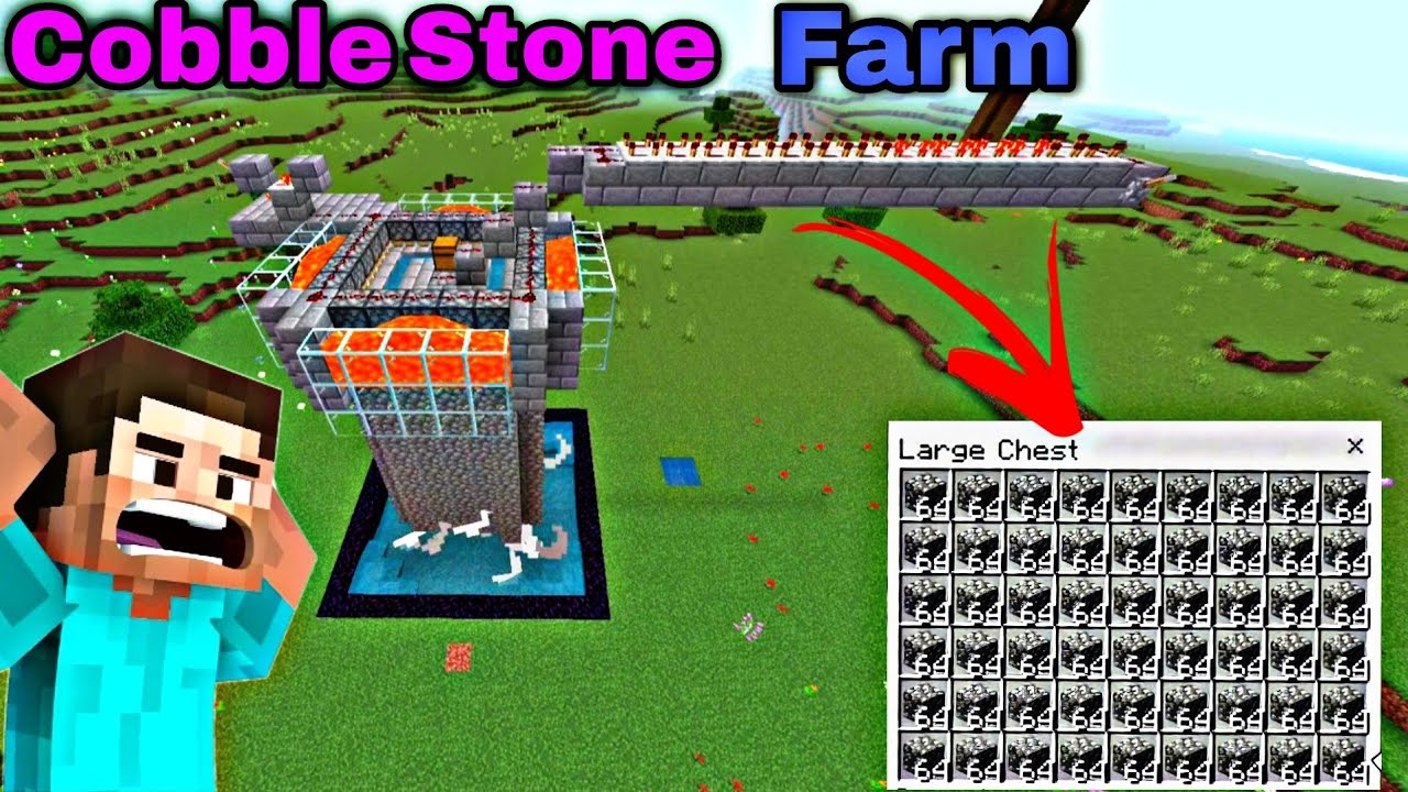 Minecraft Easy Cobblestone Farm Tutorial - Fully Automatic || BHOJPURIYA KHILADI FF || - YouTube