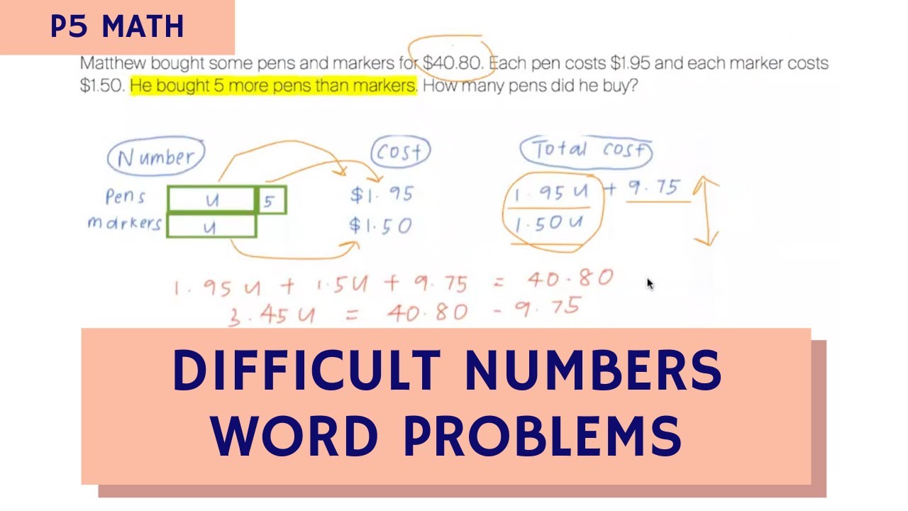 Difficult P5 Math Numbers Word Problems (TTA P5 Math Ep 2) - YouTube