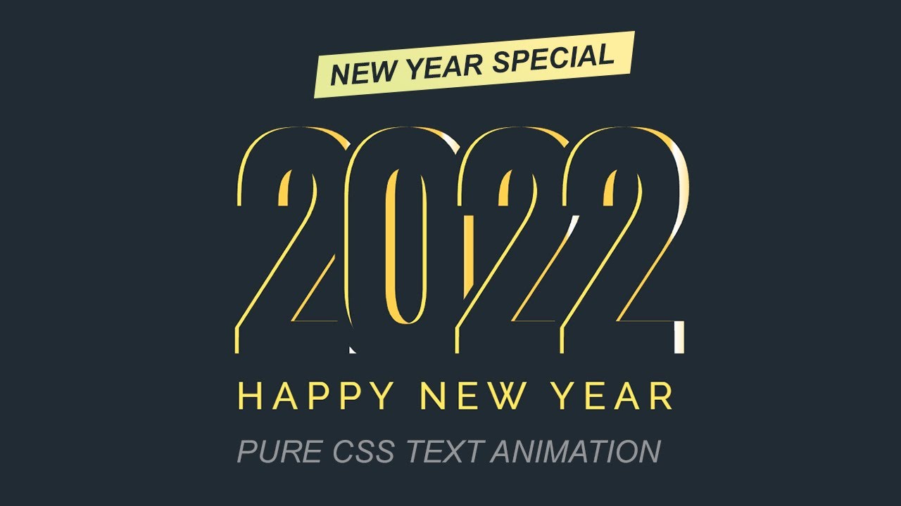 Happy New Year Text Animation Html And Css Tutorial Purecss Youtube 6061