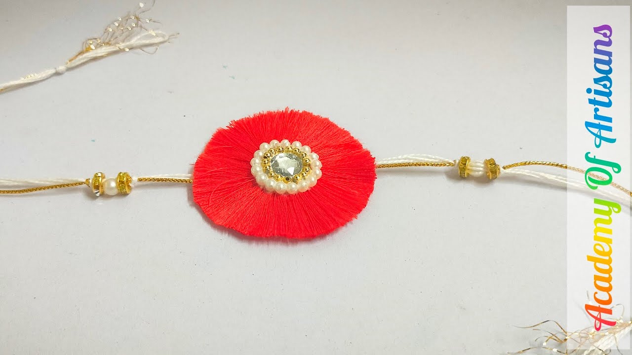How To Make A Beautiful Rakhi In Easy Way | Rakhi making For Kids ...