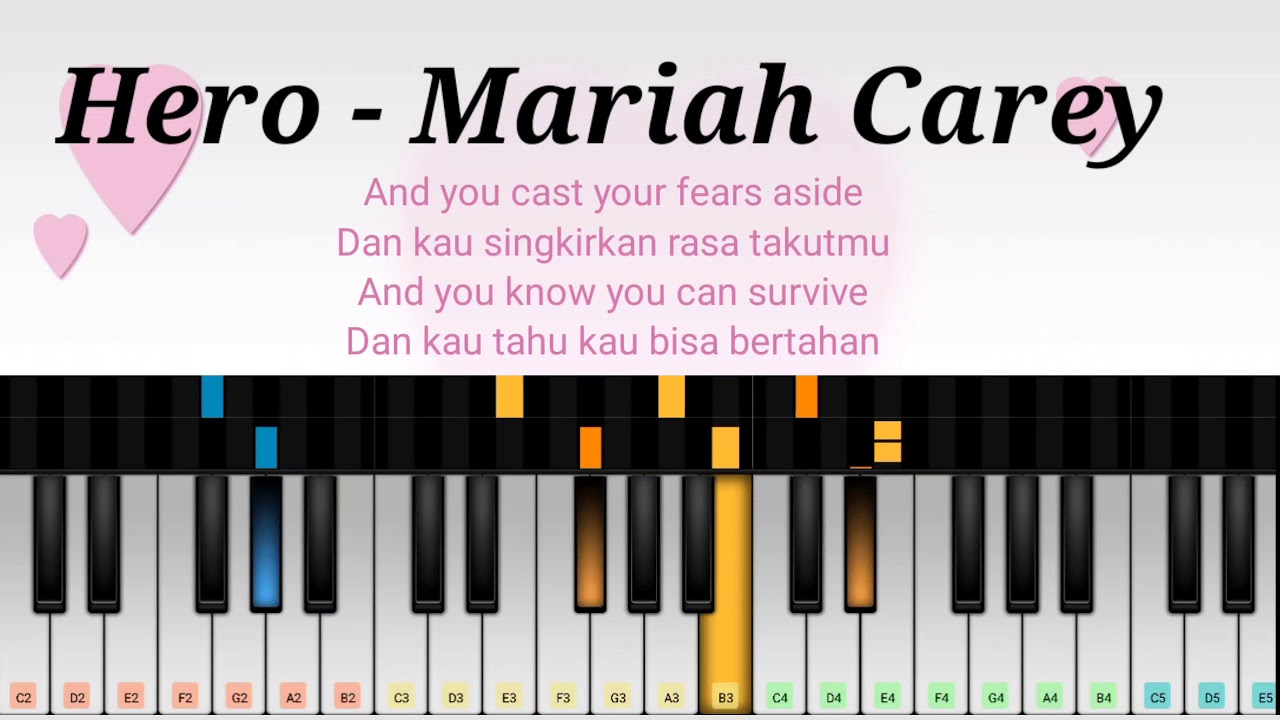 Hero Mariah Carey | Karaoke Not Piano Lirik dan Terjemahan - YouTube