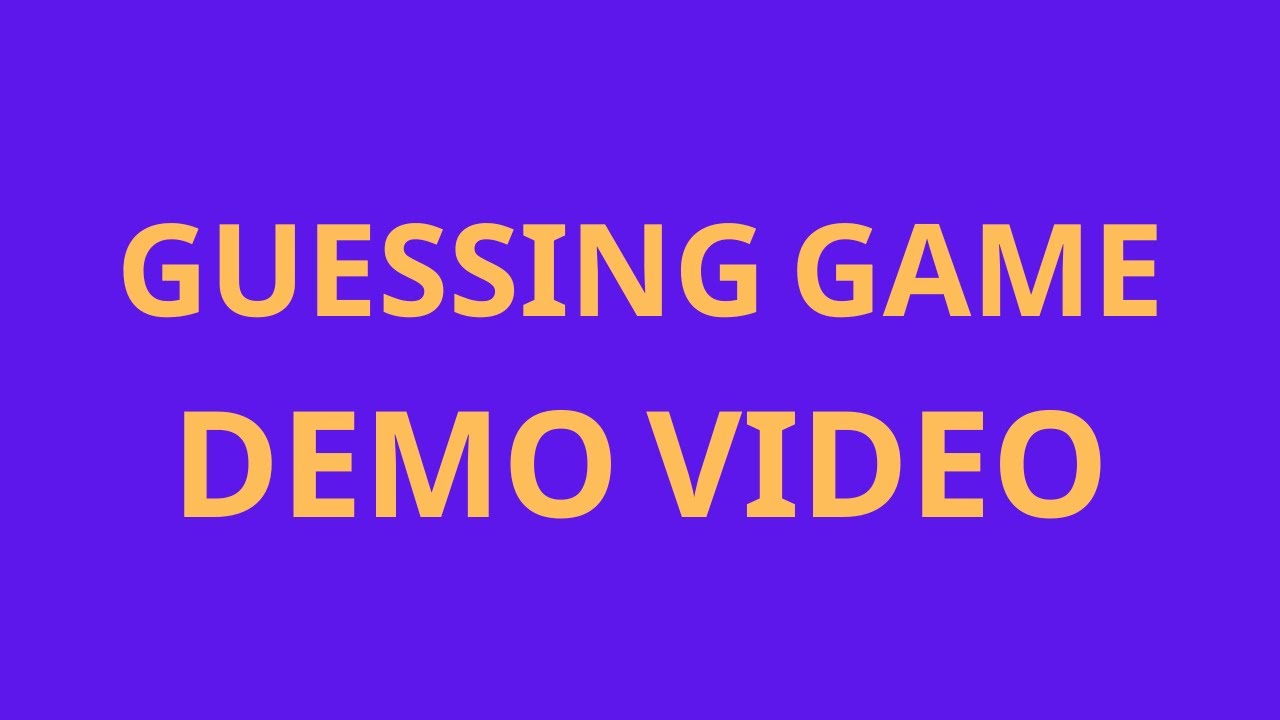 Guessing game demo video - YouTube