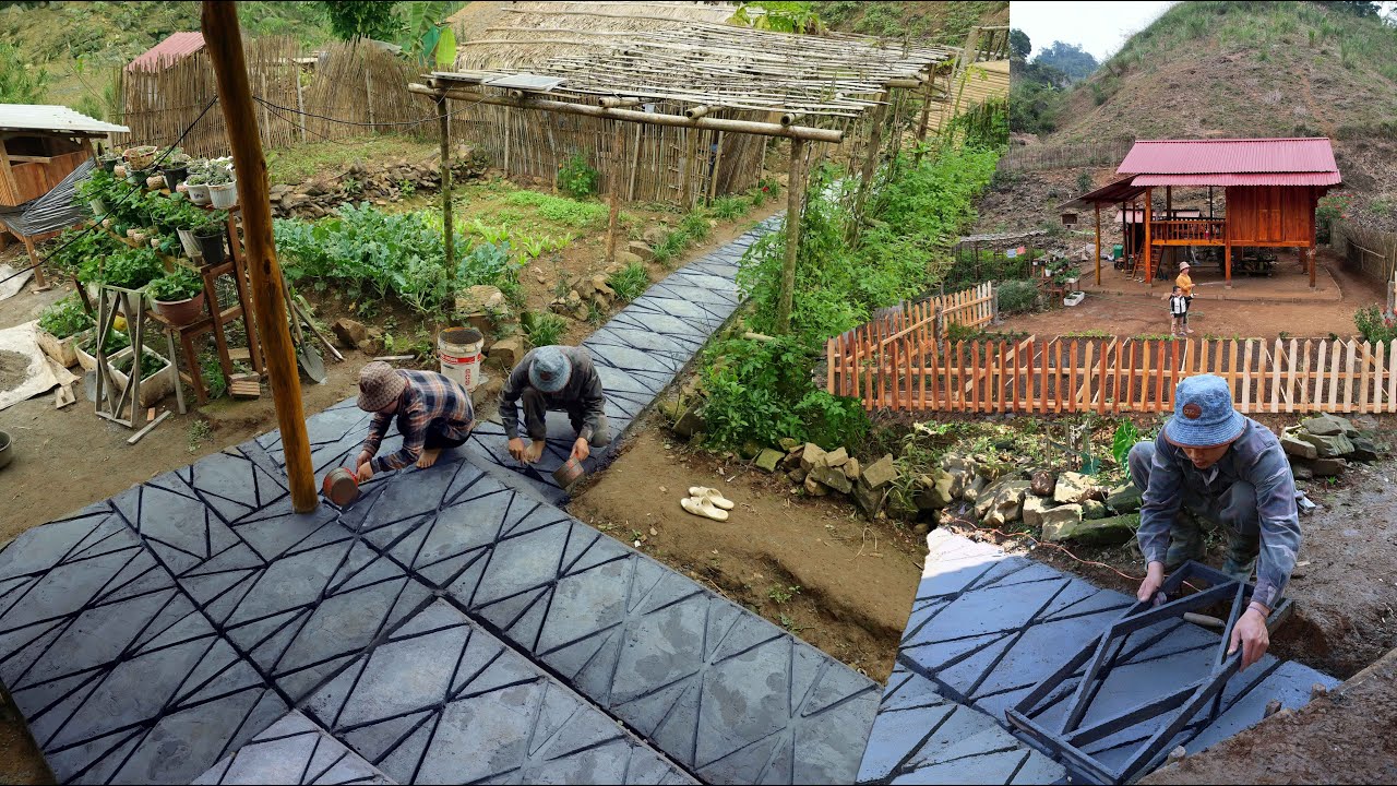 Building a family farm | Make wooden molds, Build beautiful roads ...