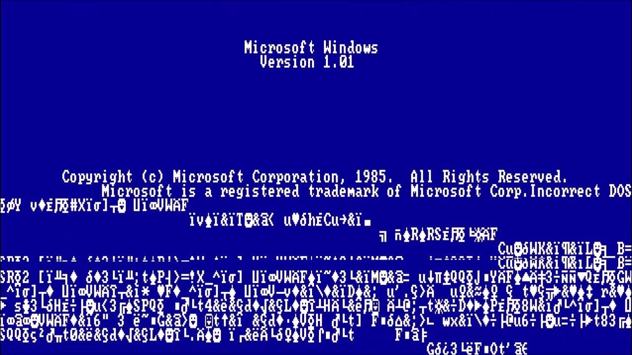 Windows 1.0 BSOD - YouTube