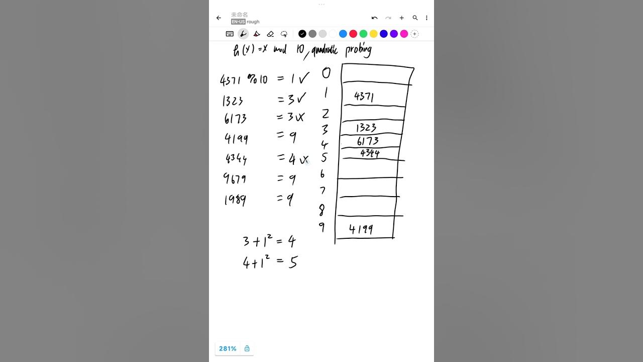 hash table_open addressing_quadratic probing__問題1 - YouTube