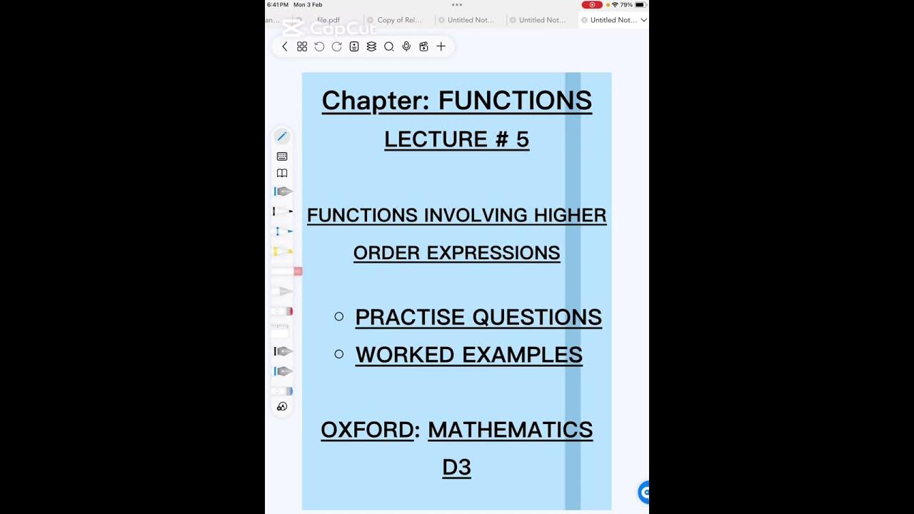 Functions || D3 || Worked Examples || Practise Questions || Lecture # 5: #olevel - YouTube