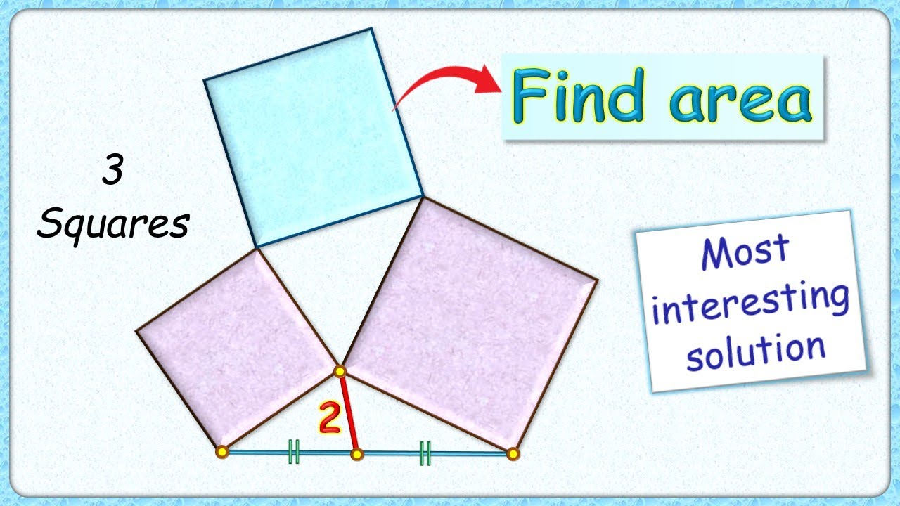 No formula - No theorem. Find area of blue square. - YouTube